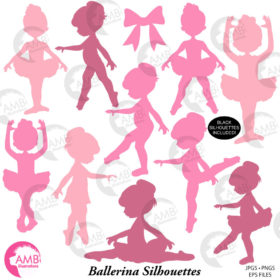 Ballerina Pink Silhouette - AMBillustrations.com