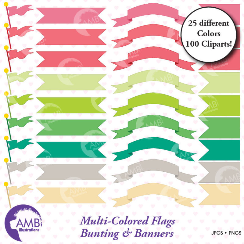 Banners Flags And Bunting - AMBillustrations.com