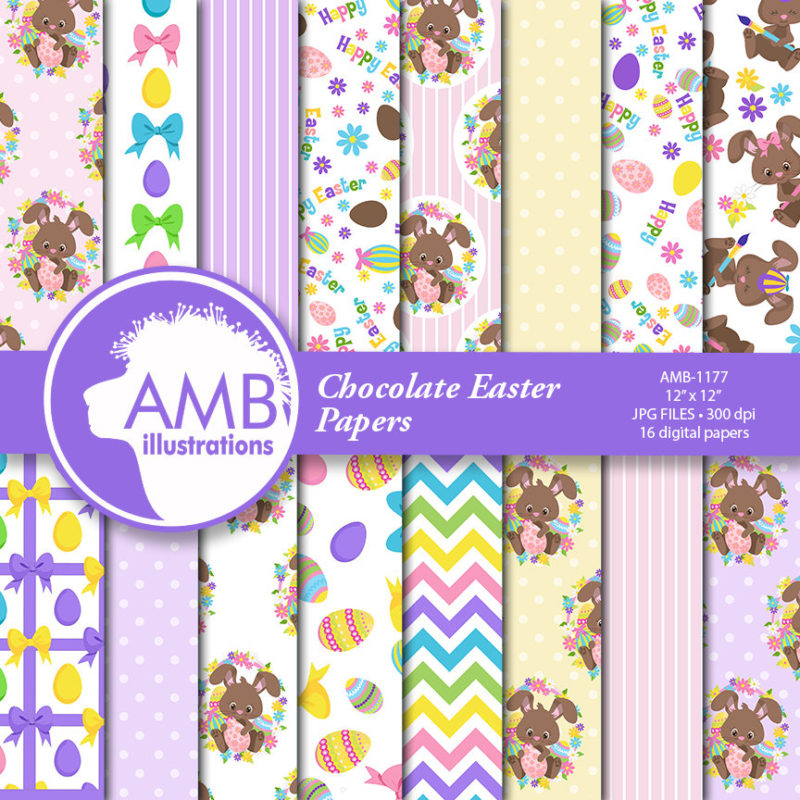 Chocolate Easter Bunny COMBO Bundle - AMBillustrations.com