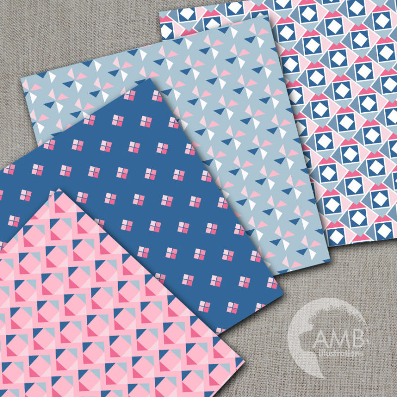 Pink And Blue Triangle - AMBillustrations.com