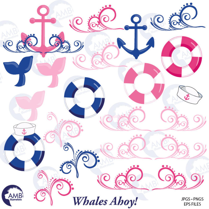 Pink Whale - AMBillustrations.com