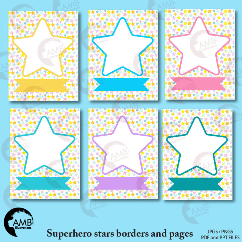Star Borders And Pages - AMBillustrations.com