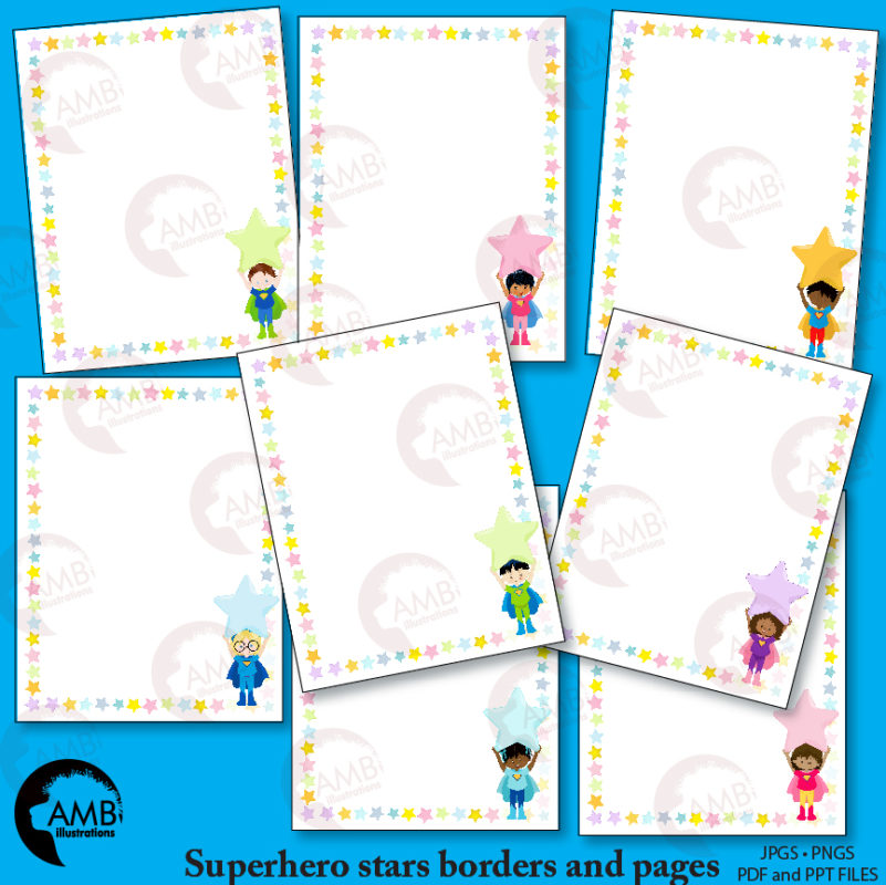 Star Borders And Pages - AMBillustrations.com
