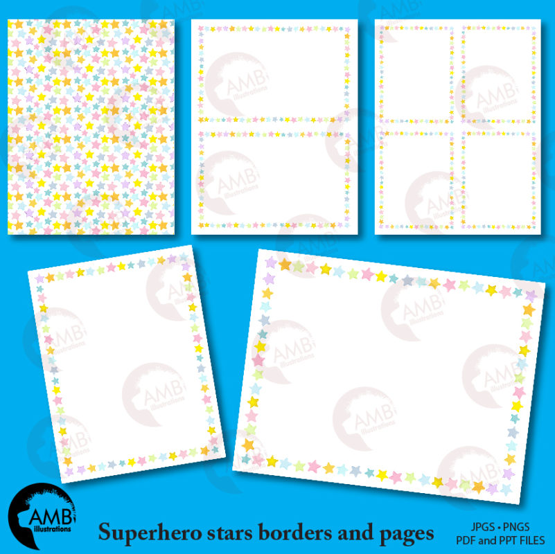 Star Borders And Pages - AMBillustrations.com