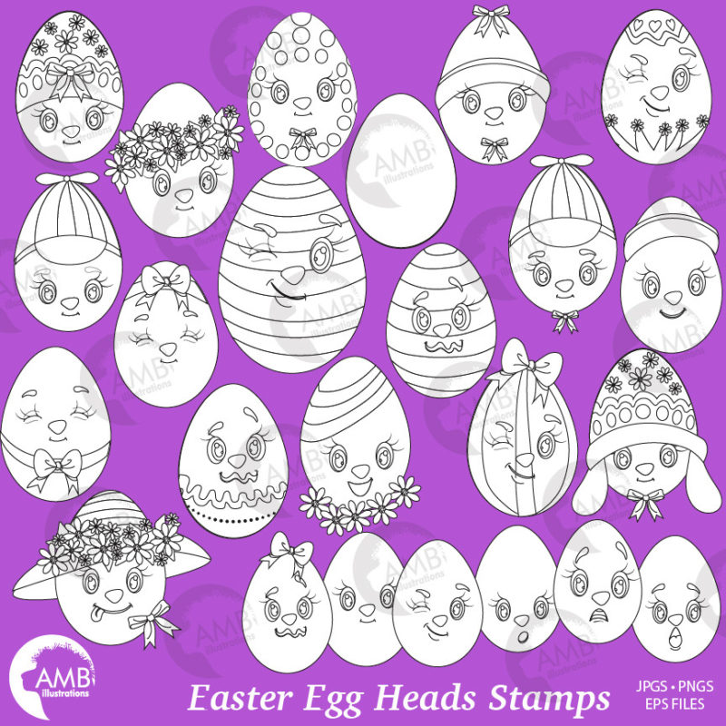 Easter Egg Emoji Stamps To Create A Coloring Book