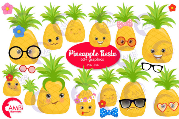 Pineapple Faces Emoji Clipart Have Over 60 Pineapple Emojis