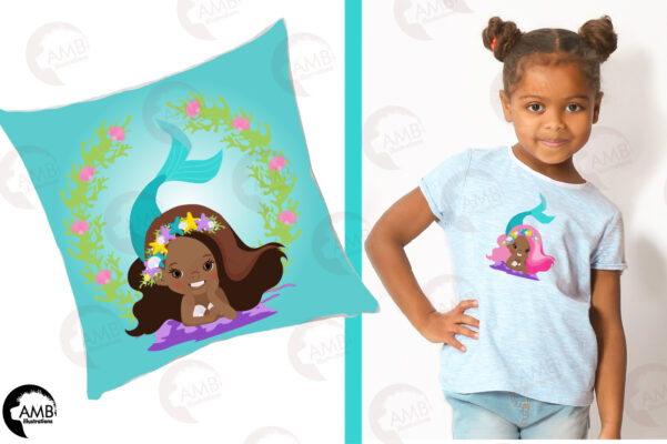 Cute African American Mermaids Clipart Are Super!