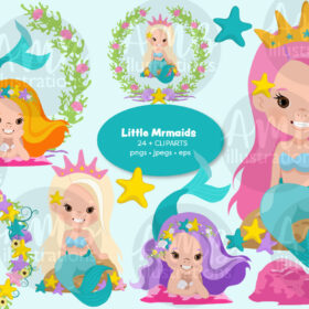 Cute African American Mermaids Clipart Are Super!